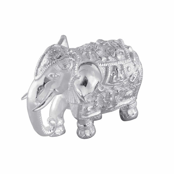 Silver 925 Elephant with Down Trunk & Right Foot Forward ~ CaratCafe
