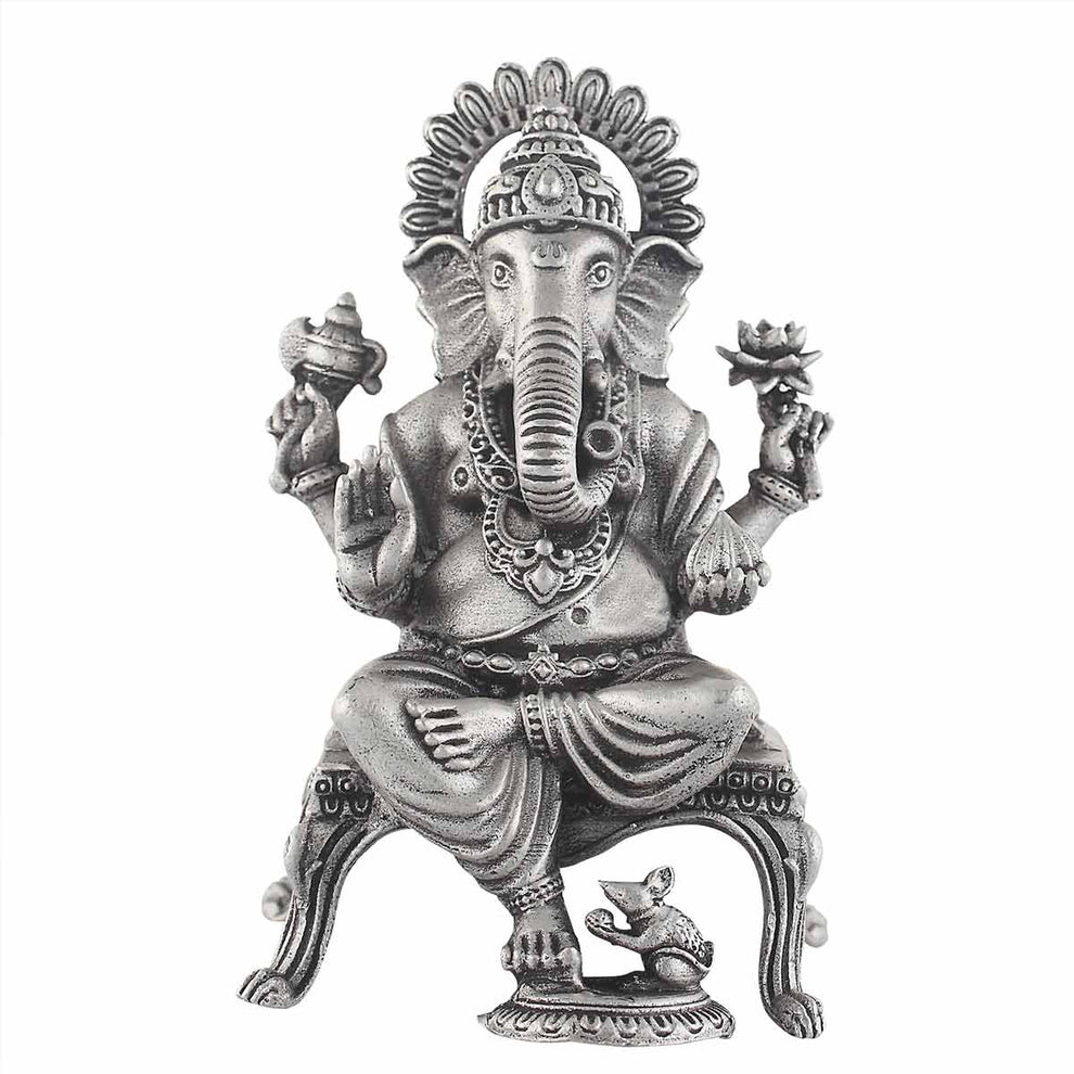 Silver 925 Ganesh Murti On Patla for Diwali ~ CaratCafe