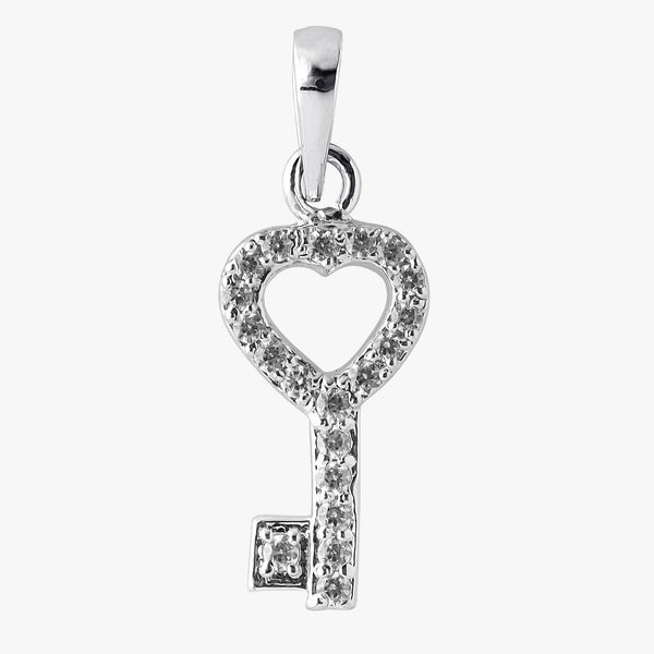 Silver Key Pendant. Embellished With Swarovski Zirconia ~caratcafe ...