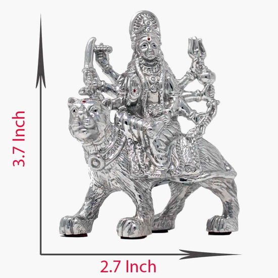 Silver Maa Durga Statue Hallmark Certified ~ caratcafe – CaratCafeInd